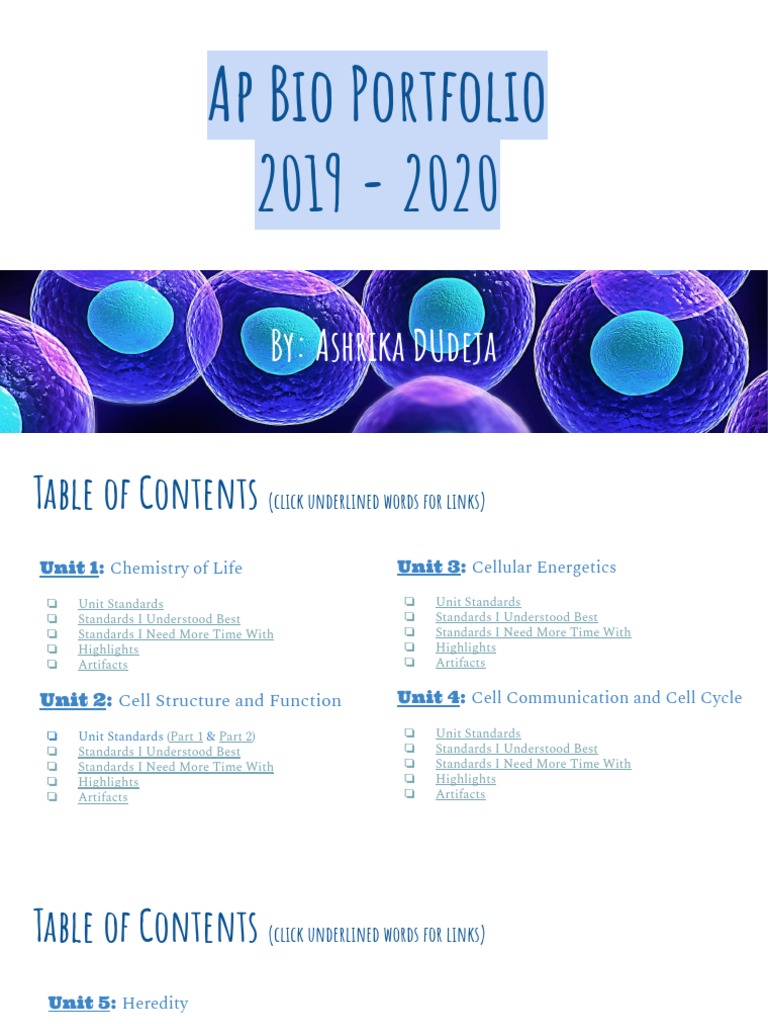 AP Bio Student Portfolio | PDF | Cell Membrane | Point Mutation