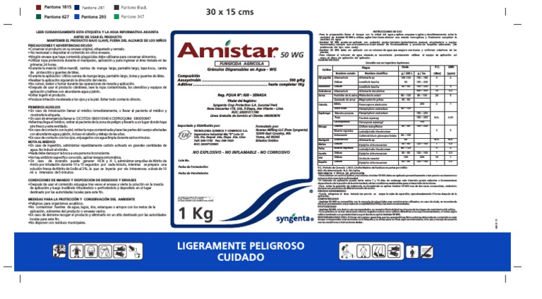 Amistar 50WGX1Kg Etiqueta | PDF | Residuos | Agua