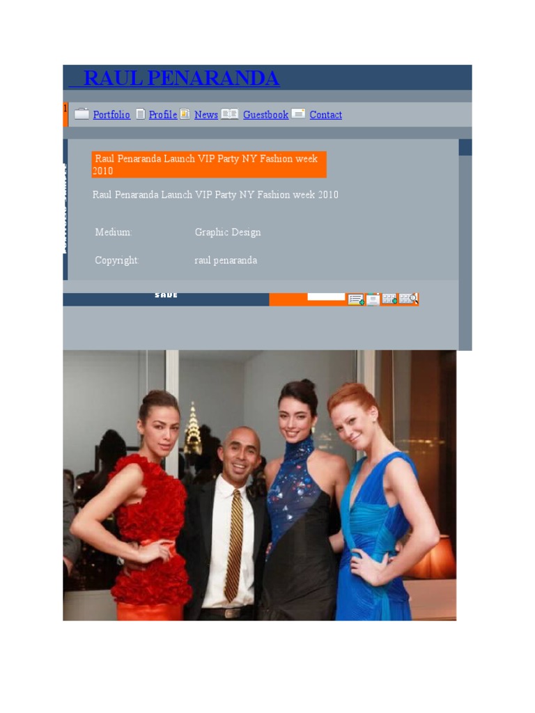 Raul Penaranda: Portfolio Profile News Guestbook Contact | PDF