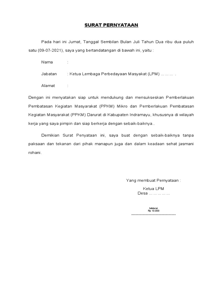 Contoh Super Utk LPM | PDF