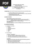 Lesson Plan Pe 6 | PDF | Physical Education | Rubric (Academic)