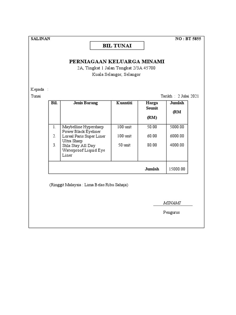 Bil Tunai | PDF