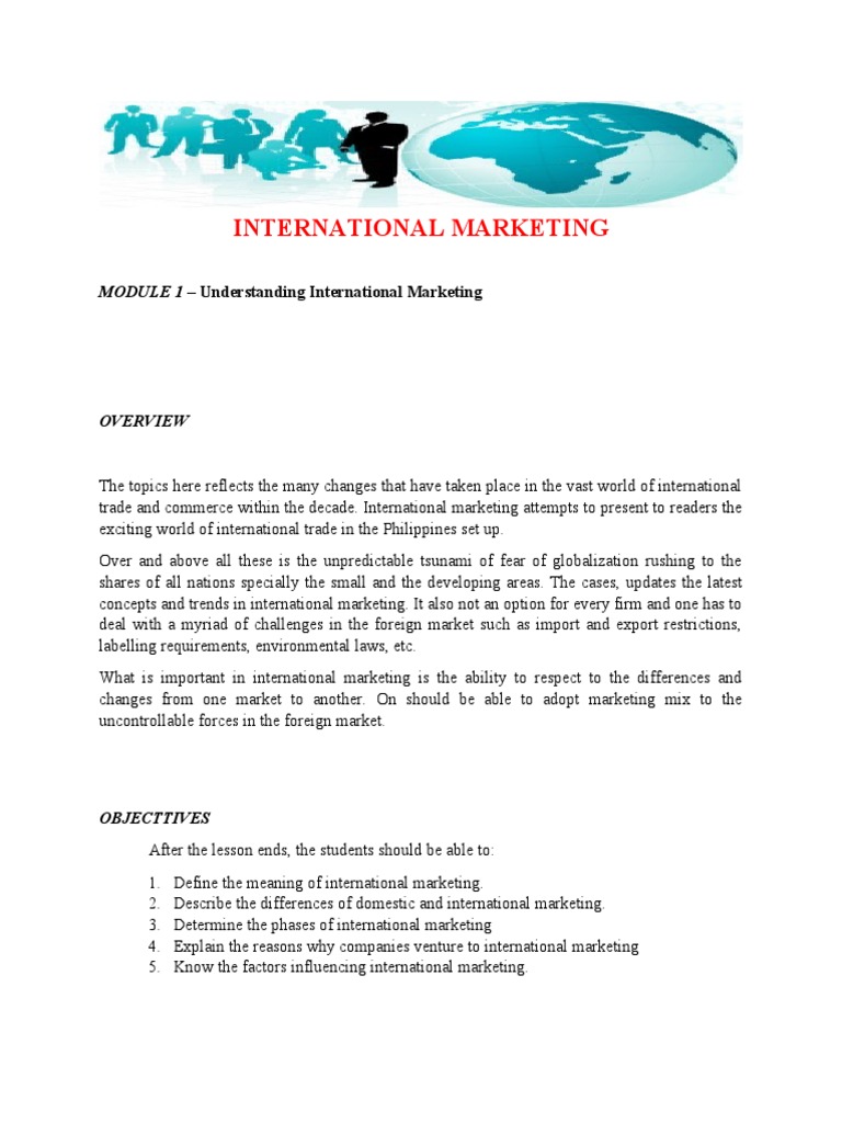 MODULE 1 - International Marketing | PDF