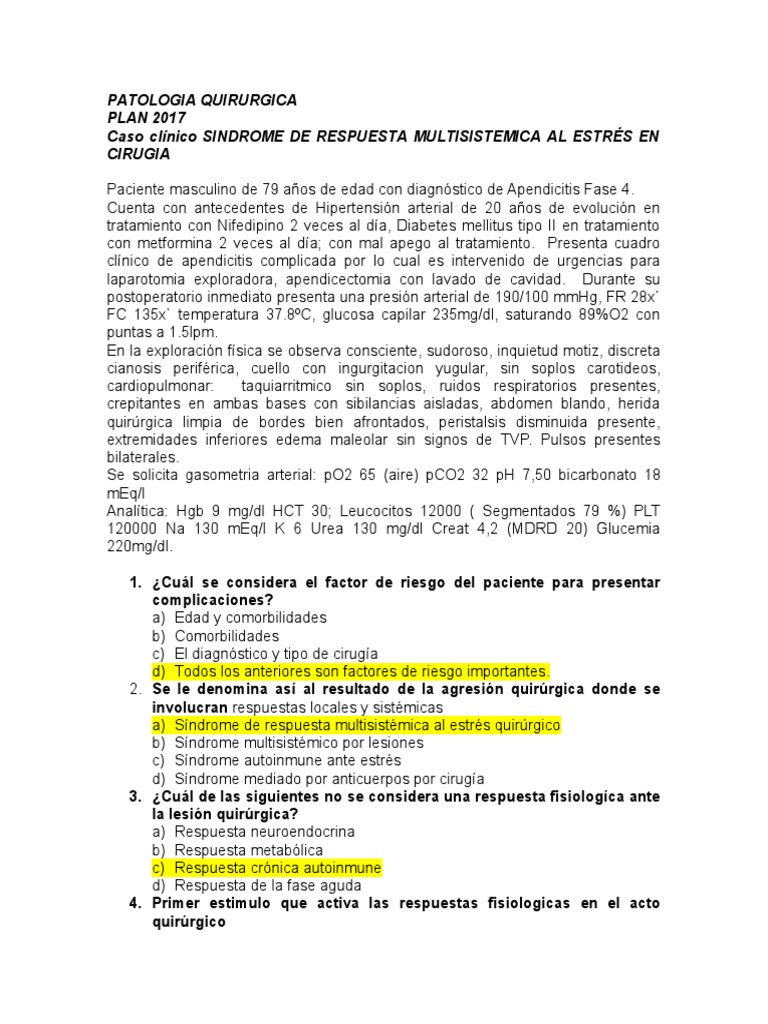 Caso Clinico Patologia Quirurgica | PDF Caso Clinico Patologia Quirurgica | PDF