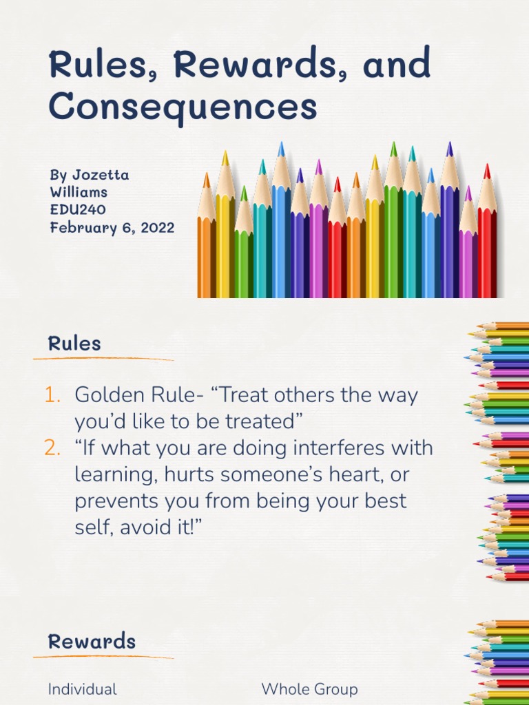 Rules Rewards and Consequences | PDF | Self-Improvement