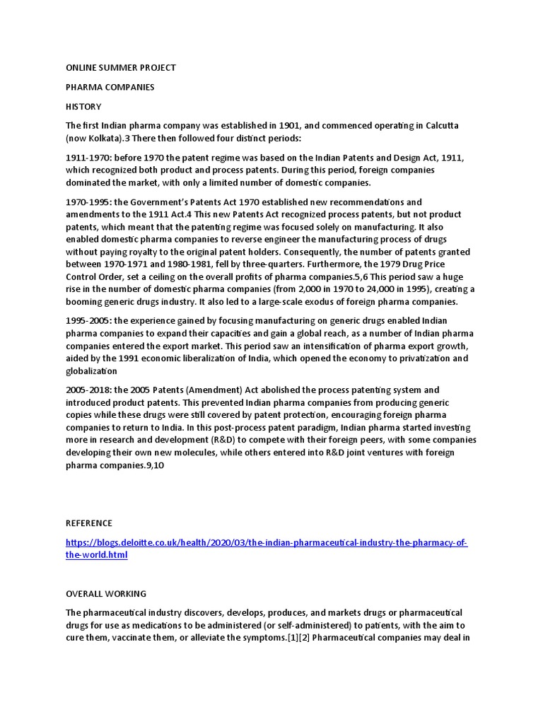 Indian Pharma Industry Overview | PDF | Pharmaceutical Industry ...