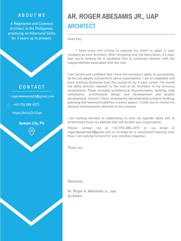 Architect Application by Roger Abesamis | PDF | Career & Growth