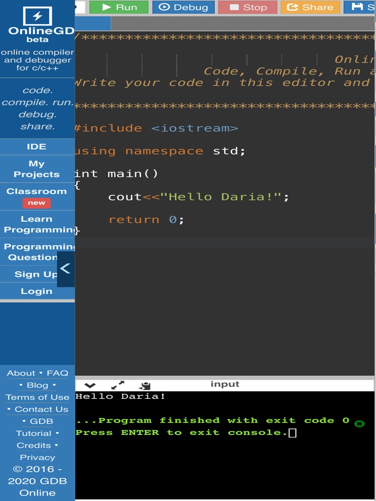 Online C++ Compiler - Online Editor | PDF