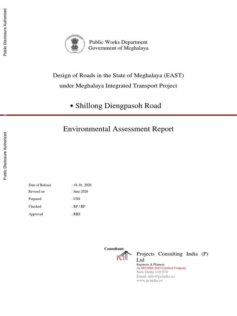 Environmental Assessment Report for the Design of Shillong-Diengpasoh ...