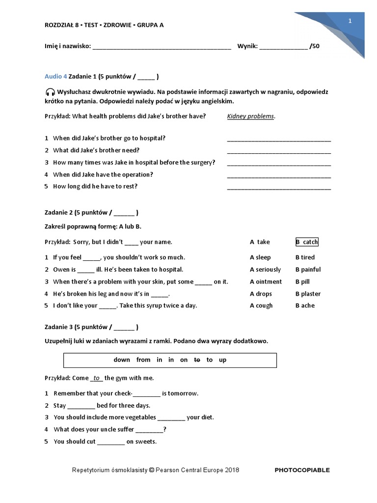 REP8 - Unit 8 - A - Test | PDF