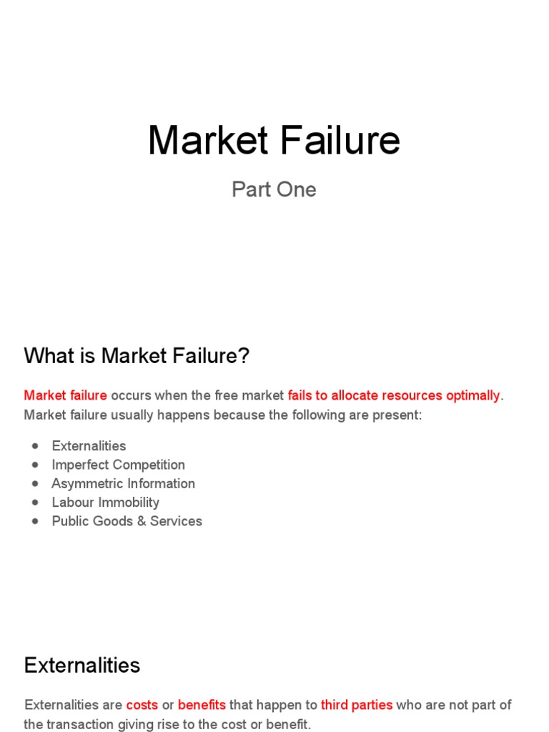 IAL Economics Market Failure, Part 1 | PDF | Externality | Taxes