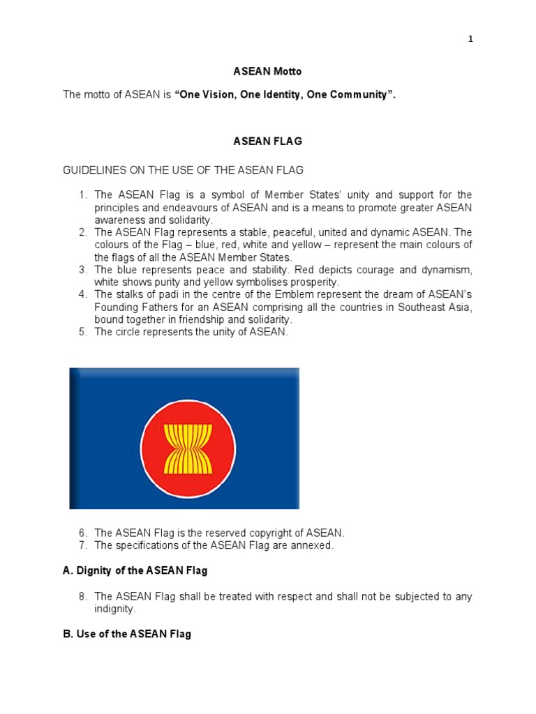ASEAN Motto | Download Free PDF | Flag | Symbols