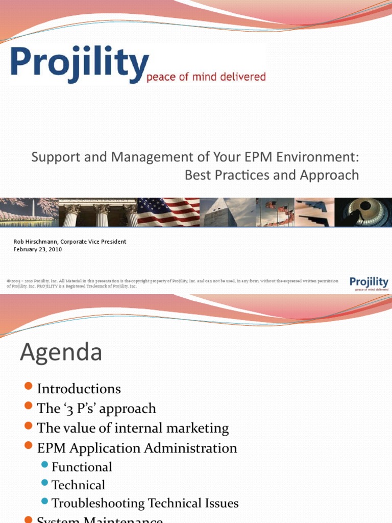 Administrating EPM Best Practices PROJILITY | PDF | Computing And ...