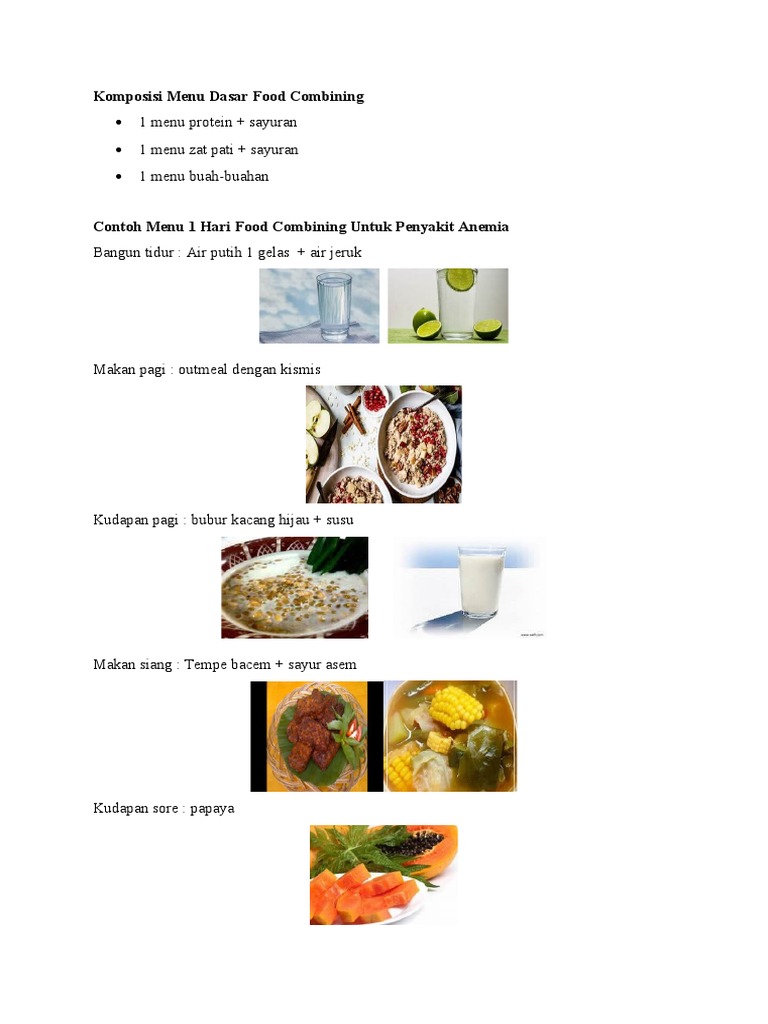 Menu Food Combining untuk Anemia | PDF | Kesehatan Holistik