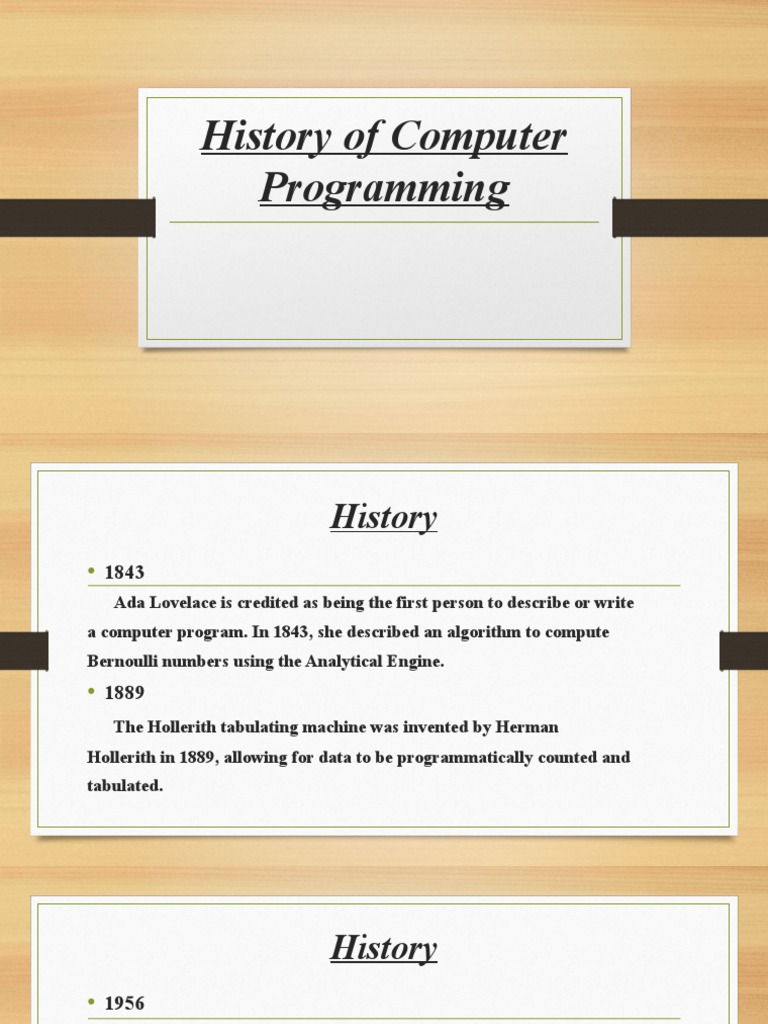 Grade 11 Com Prog 1 History of Computer Programming | Download Free PDF ...