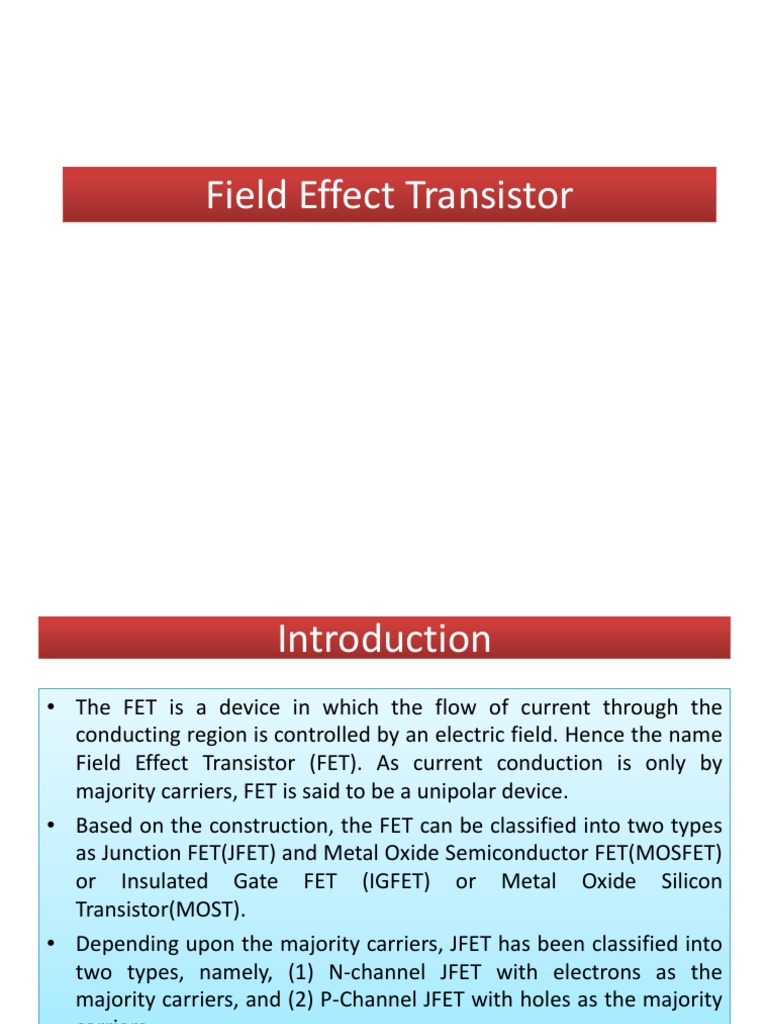 Field Effect Transistor Field Effect Transistor | PDF | Field Effect ...