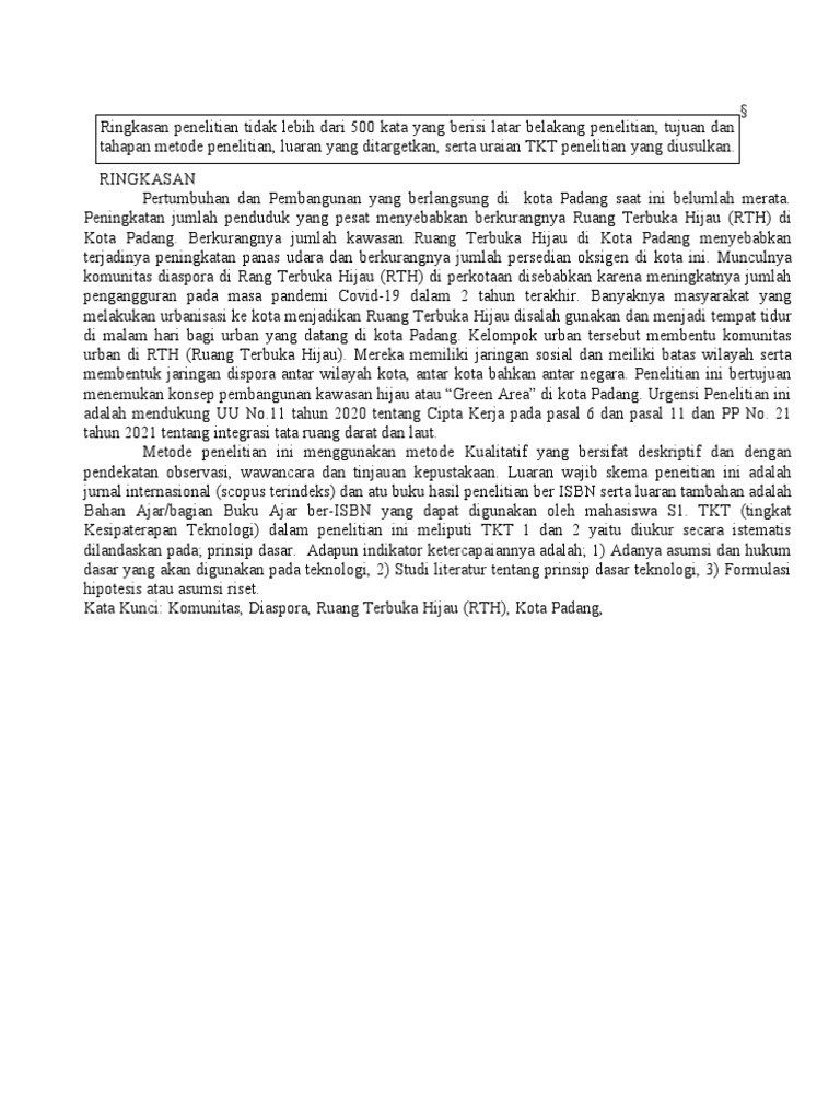 TEMPLATE Revisi 2 - Proposal PNBP LP2M UNP-1 | PDF