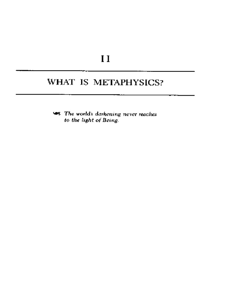 What Is Metaphysics and On The Essence of Truth | PDF