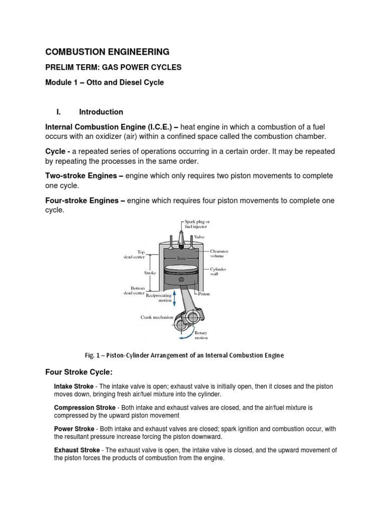 Otto and Diesel Cycle Overview | PDF | Internal Combustion Engine ...