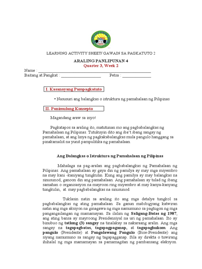 LEARNING ACTIVITY SHEET 2 AP Q.3 Wk2 | PDF