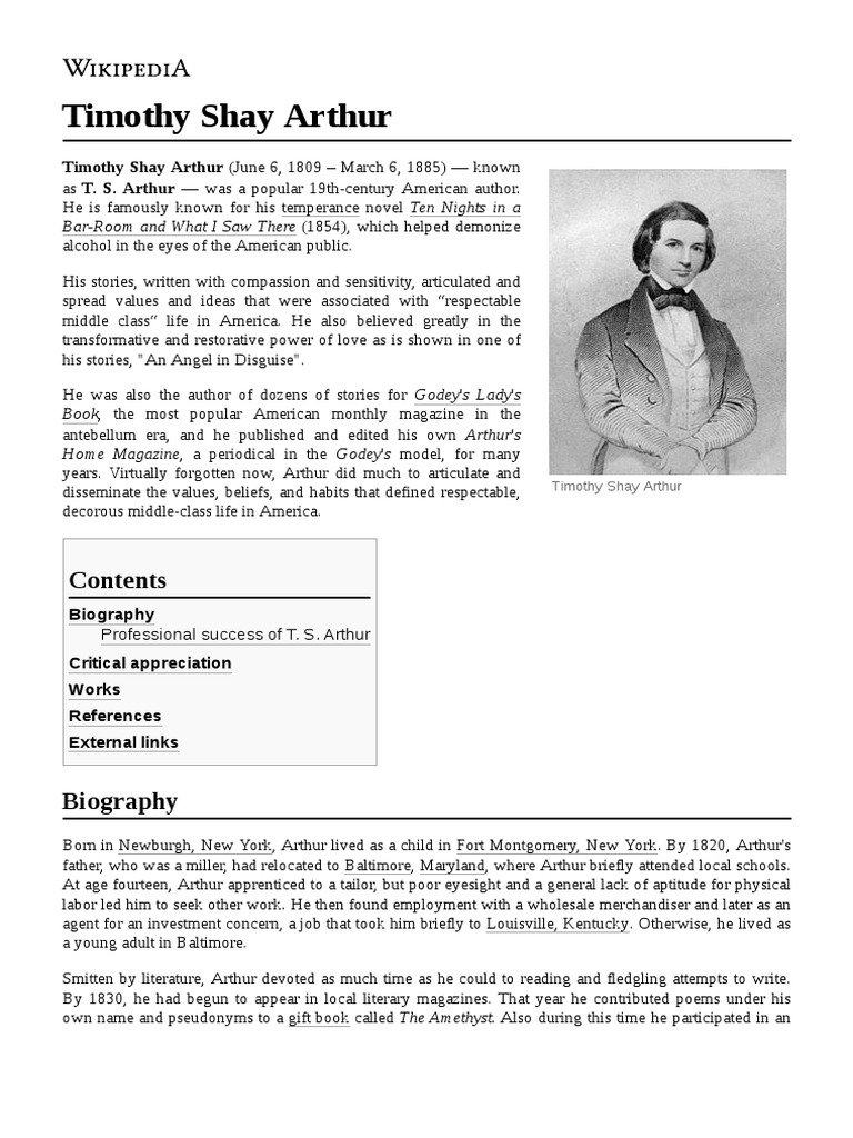 Timothy Shay Arthur (June 6, 1809 - March 6, 1885) - Known | PDF