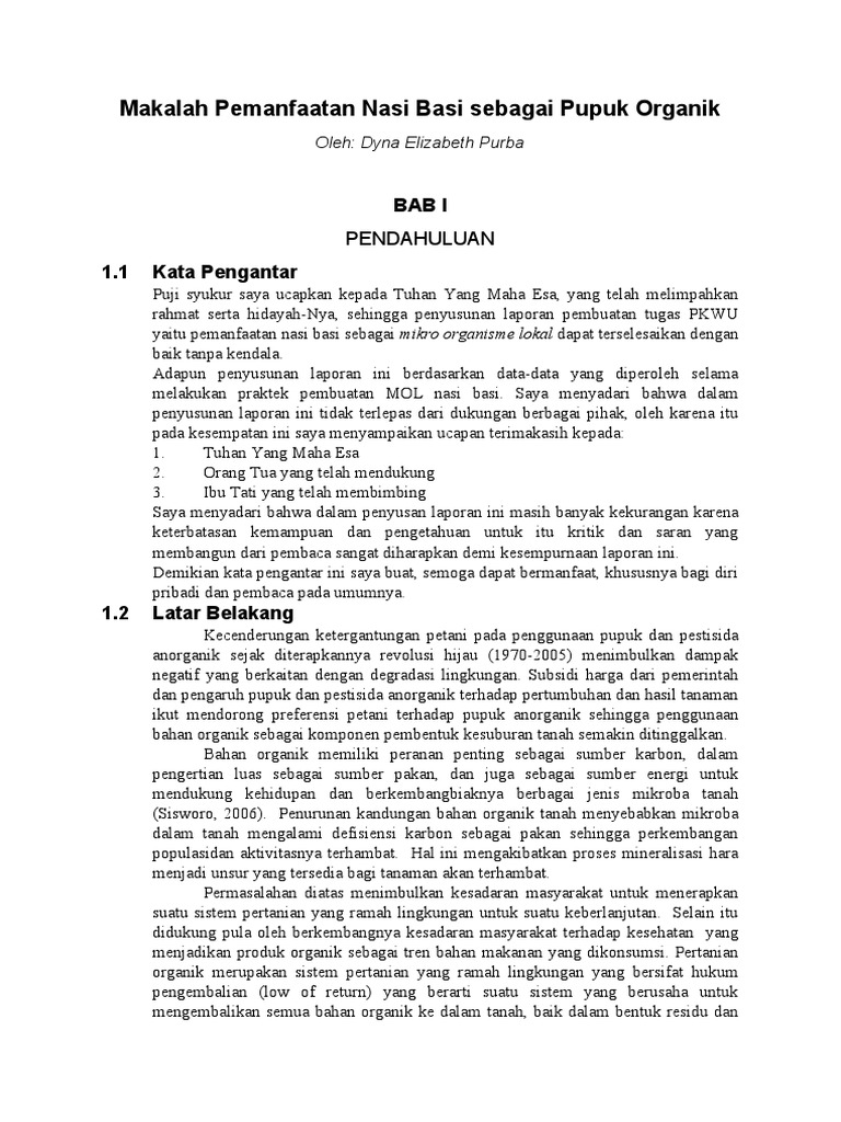 MOL dari Limbah Nasi Bekas | PDF