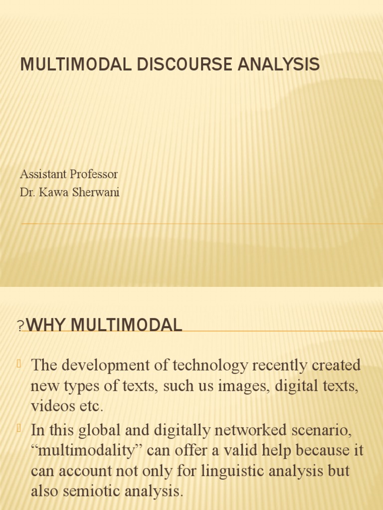 Multimodal Discourse Analysis Pdf Discourse Cognition