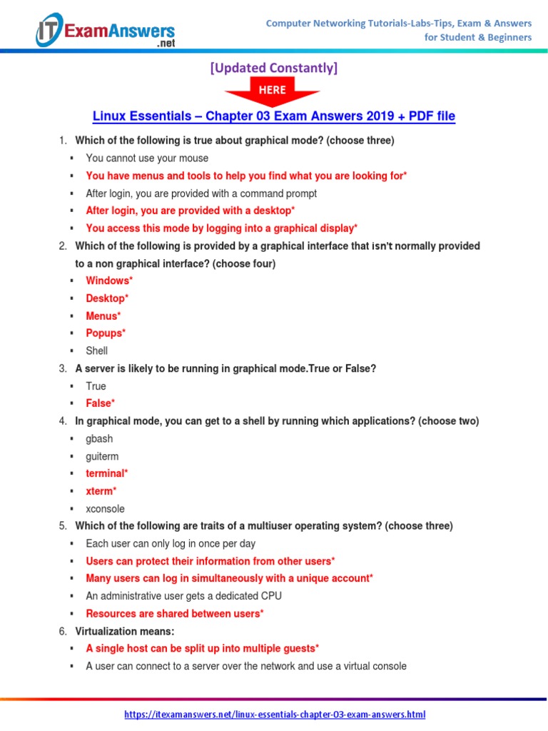 Linux Essentials Chapter 03 Exam Answers 2019 | PDF | Http Cookie | Command Line Interface
