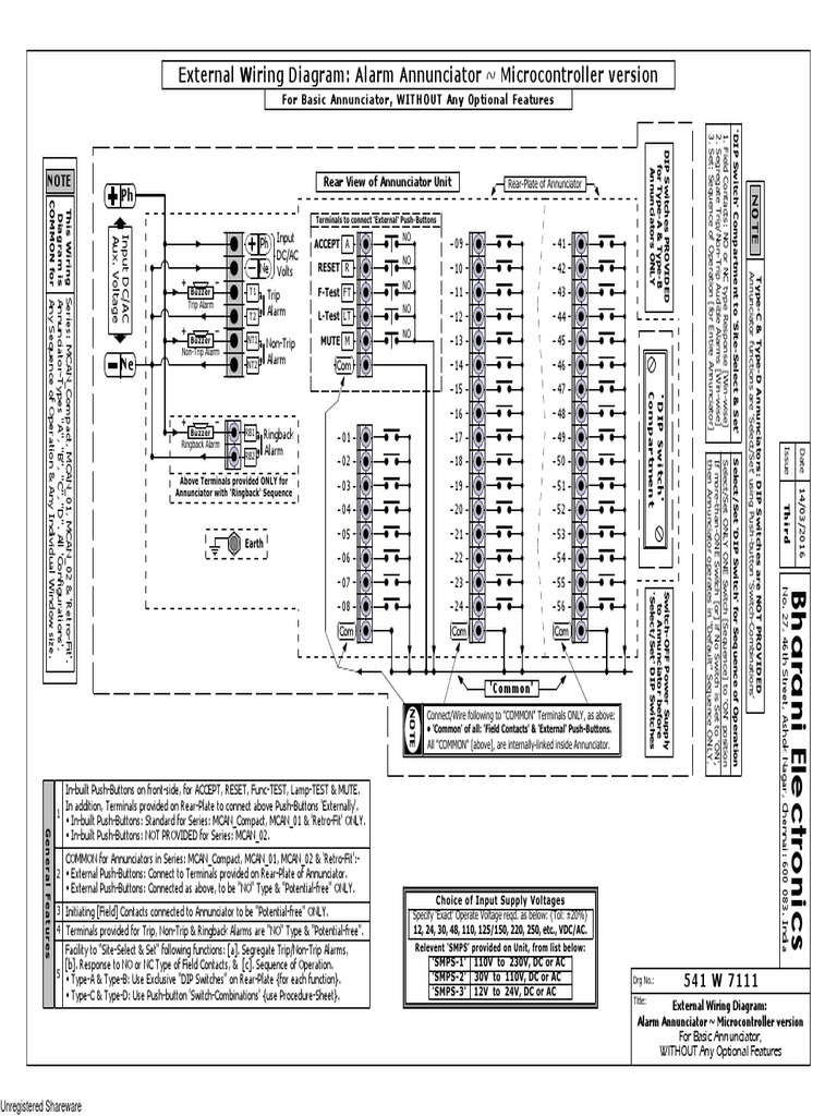 Wire-Diag - 7111 (Basic Annunciator) | PDF | Switch | Electromagnetism