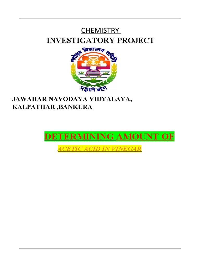 Chemistry Investigatory Project of Class Xii | PDF | Chemistry | Titration