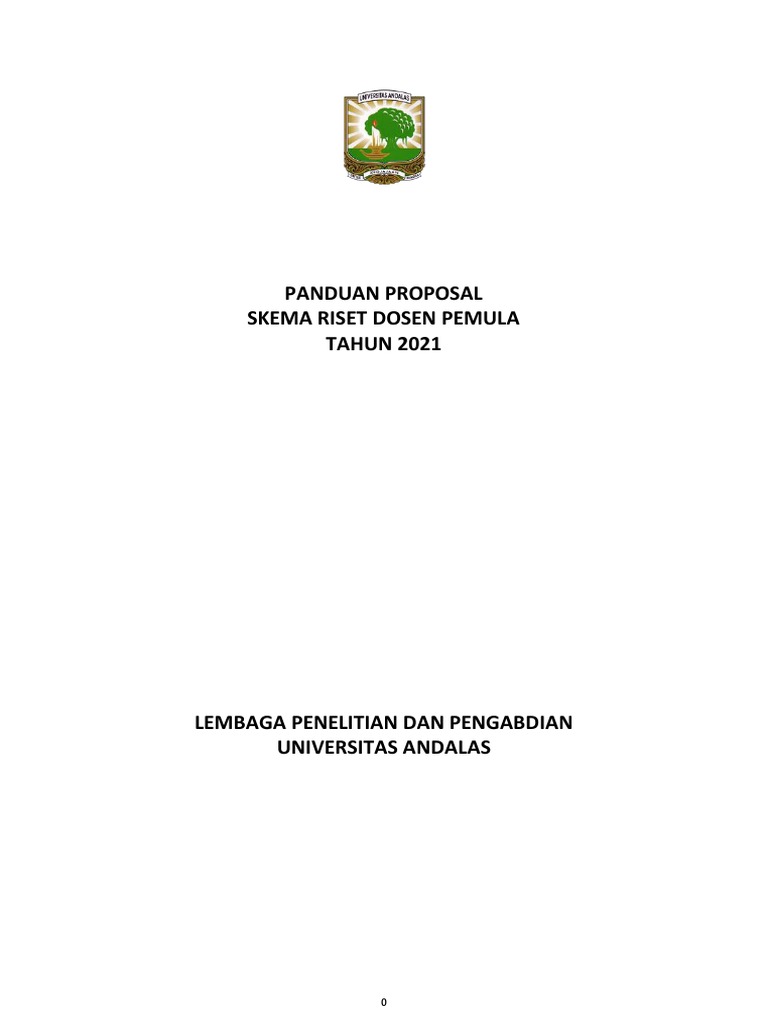 Pedoman Proposal Skim Riset Dosen Pemula (RDP) Unand 2021 | PDF | Seni