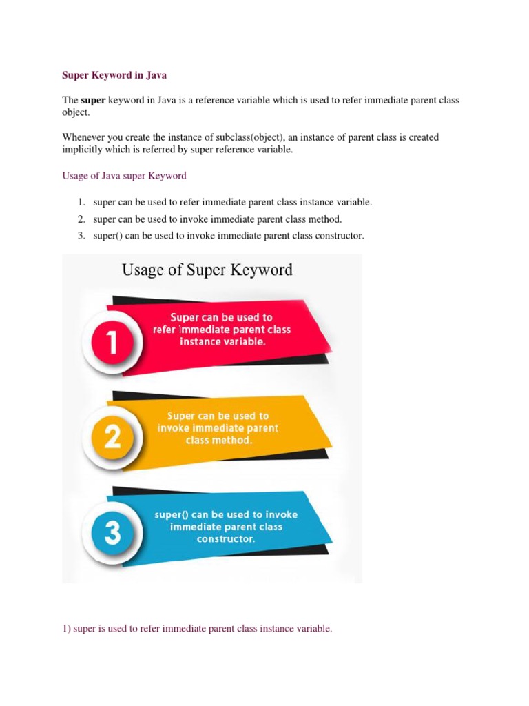 Usage Of Java Super Keyword Descargar Gratis Pdf Class Computer Programming Inheritance