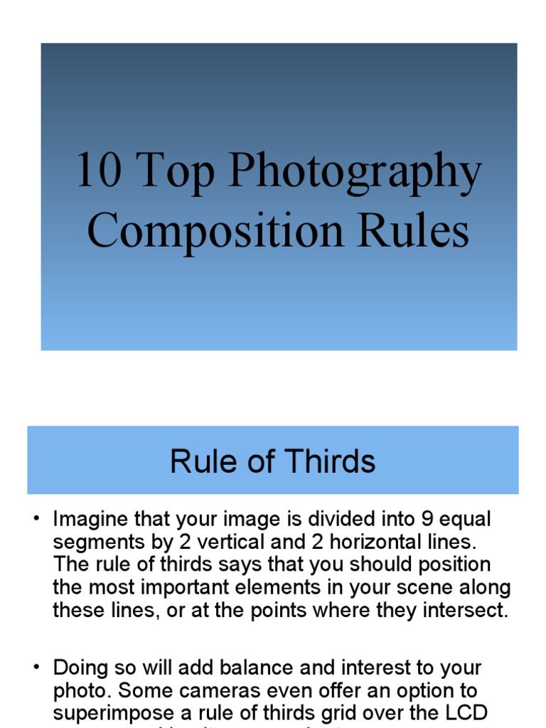 10 Top Photography Composition Rules | PDF