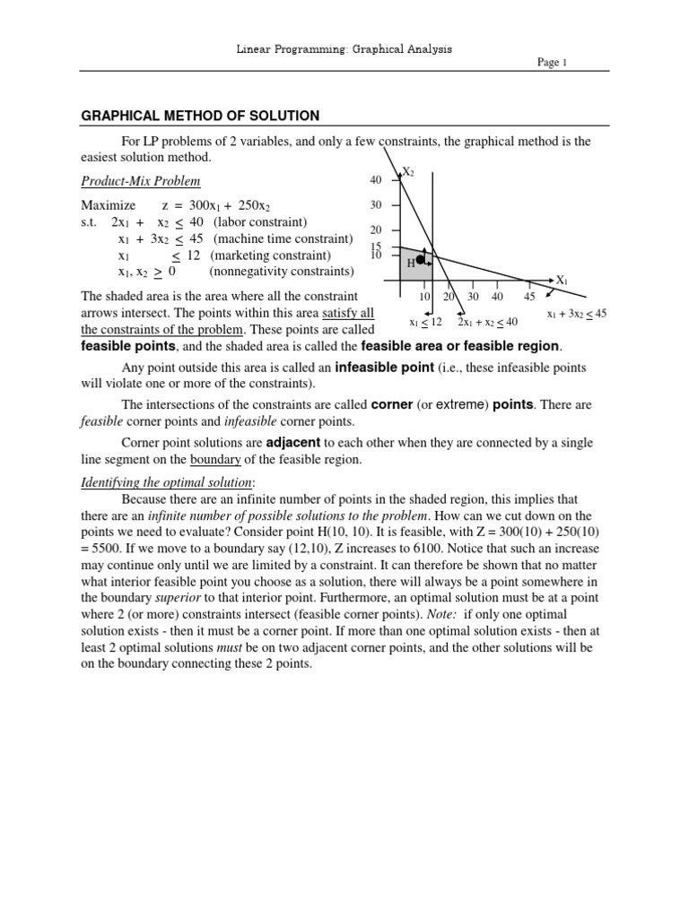 Graphical Method of Solution: Product-Mix Problem | Download Free PDF ...