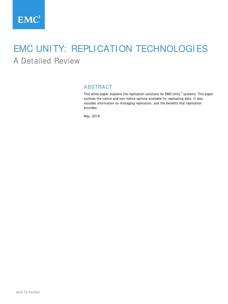 EMC Unity - Replication Technologies - 复制技术 | PDF | Replication (Computing) | Computing
