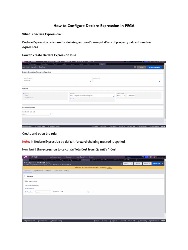How To Configure Declare Expression in PEGA | PDF