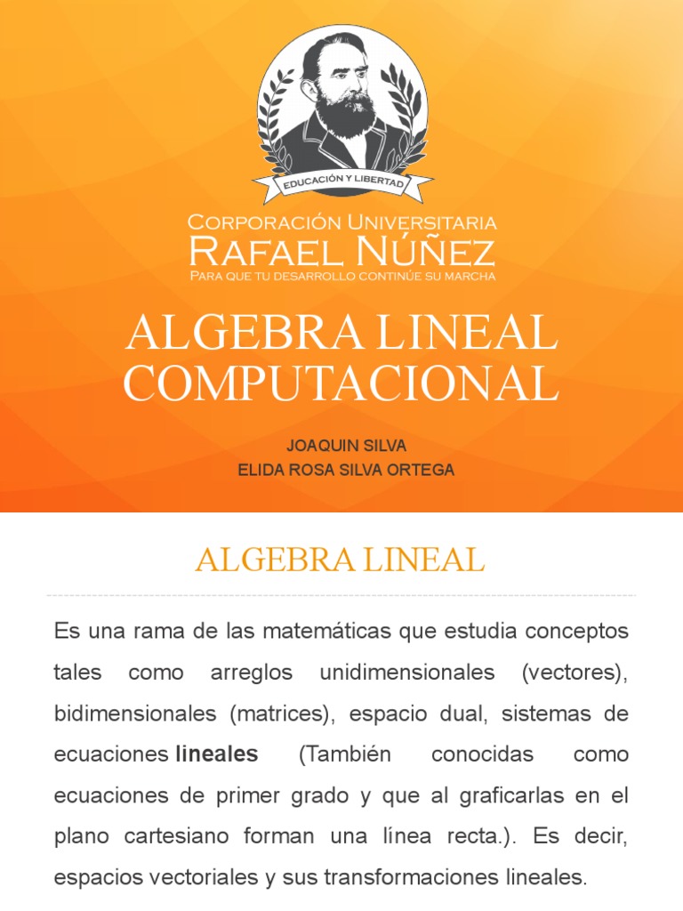 Algebra Lineal Computacional | PDF | Sistema de coordenadas Cartesianas ...