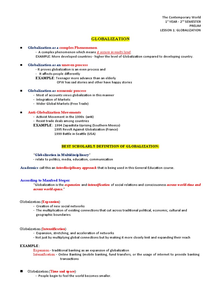 Understanding Globalization Concepts | PDF | Globalization | Communication