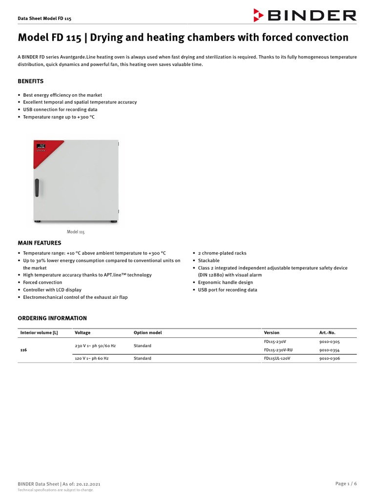 Data Sheet Model FD 115 en | PDF | Verification And Validation ...
