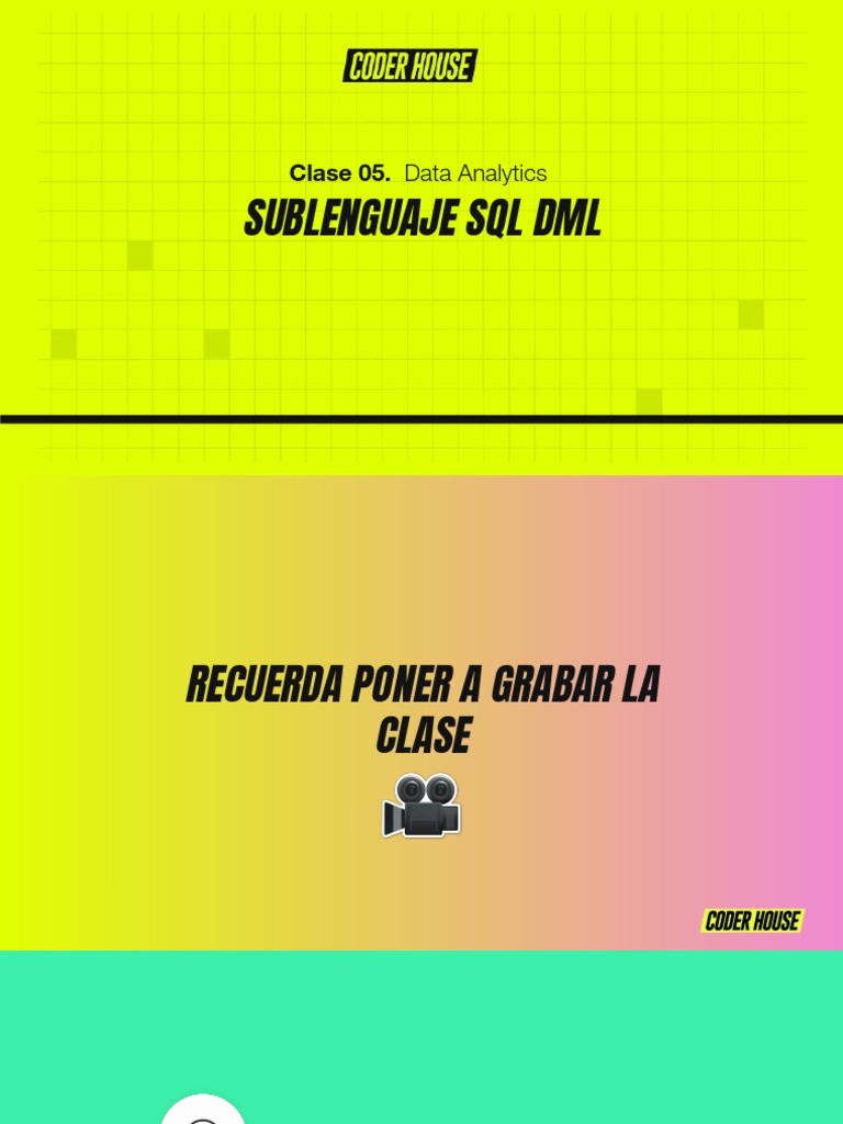 Clase 05 - Sublenguaje SQL DML | PDF | SQL | Tecnologías de la información