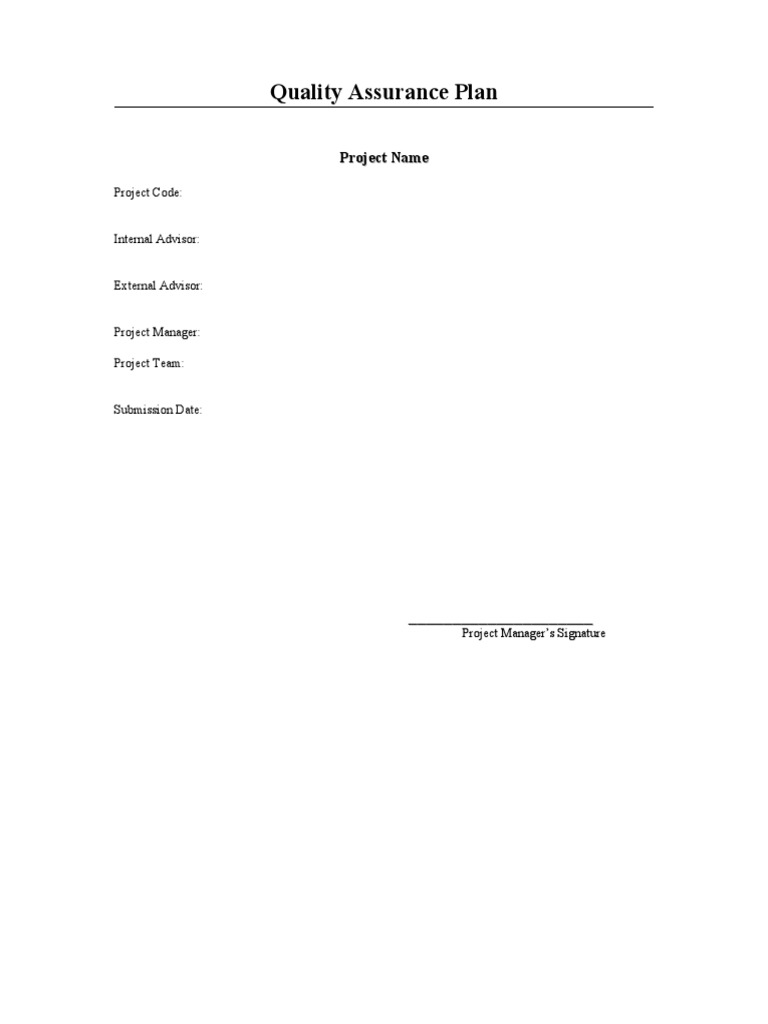 Quality Assurance Plan - Assignment 2 | PDF