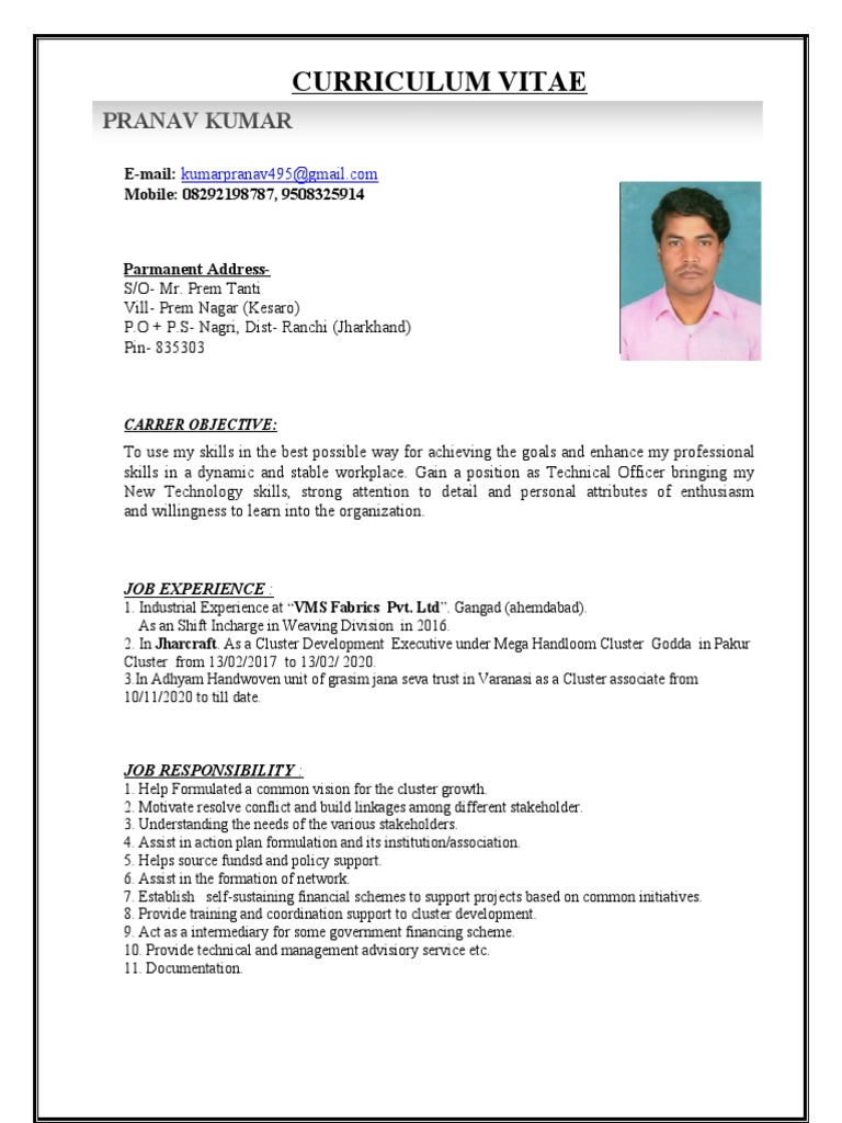 Resume of Pranav Kumar..... Updated | PDF | Learning | Behavior Modification