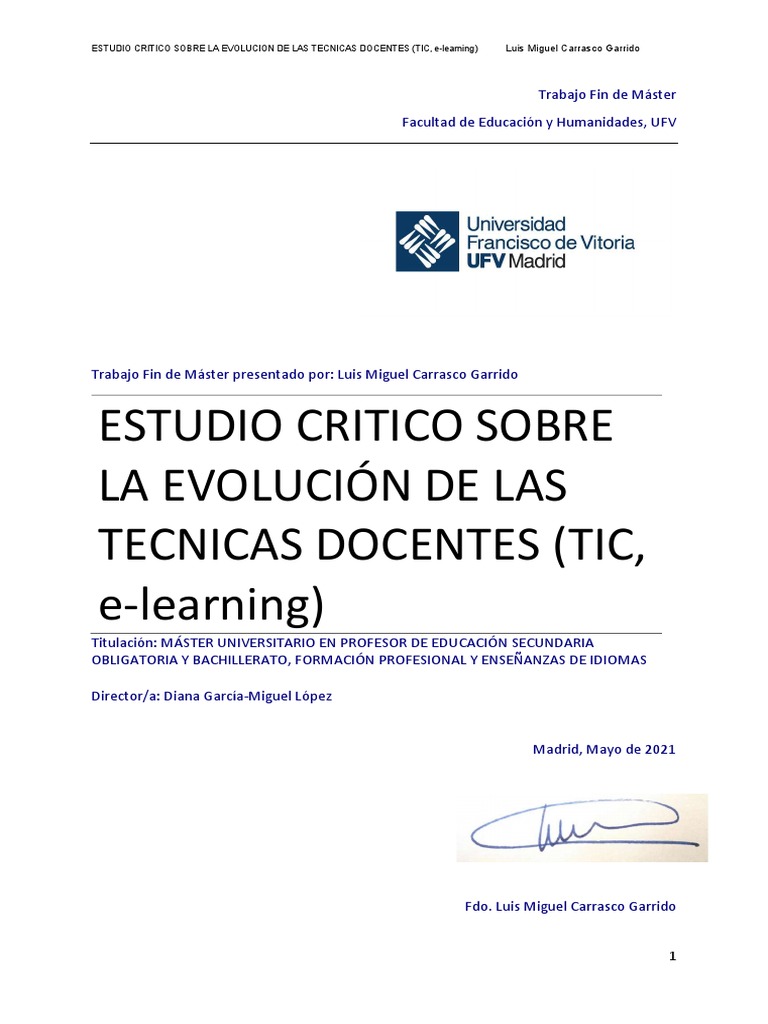 TFM Definitivo | PDF | Tecnología de información y comunicaciones | Educación primaria