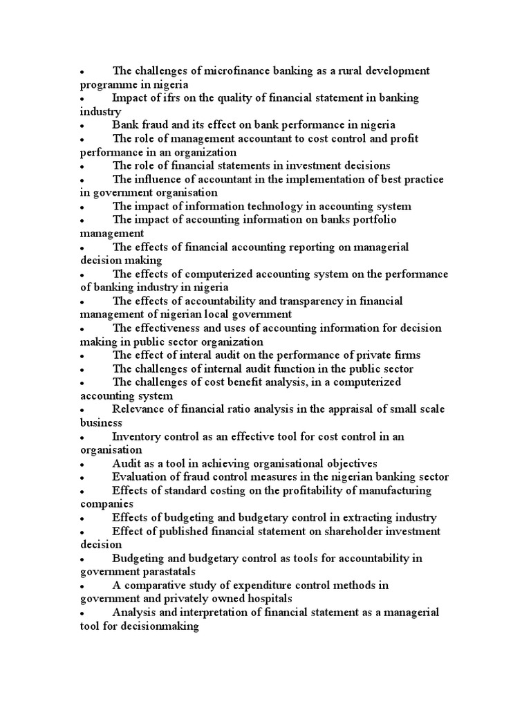 TYBAF Project Topics | PDF | Accounting | Banks