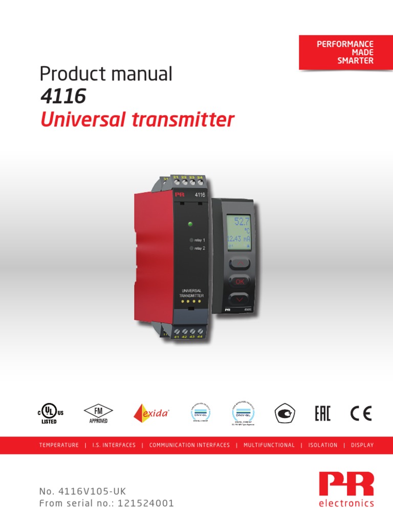 Product Manual: Universal Transmitter | PDF | Relay | Switch