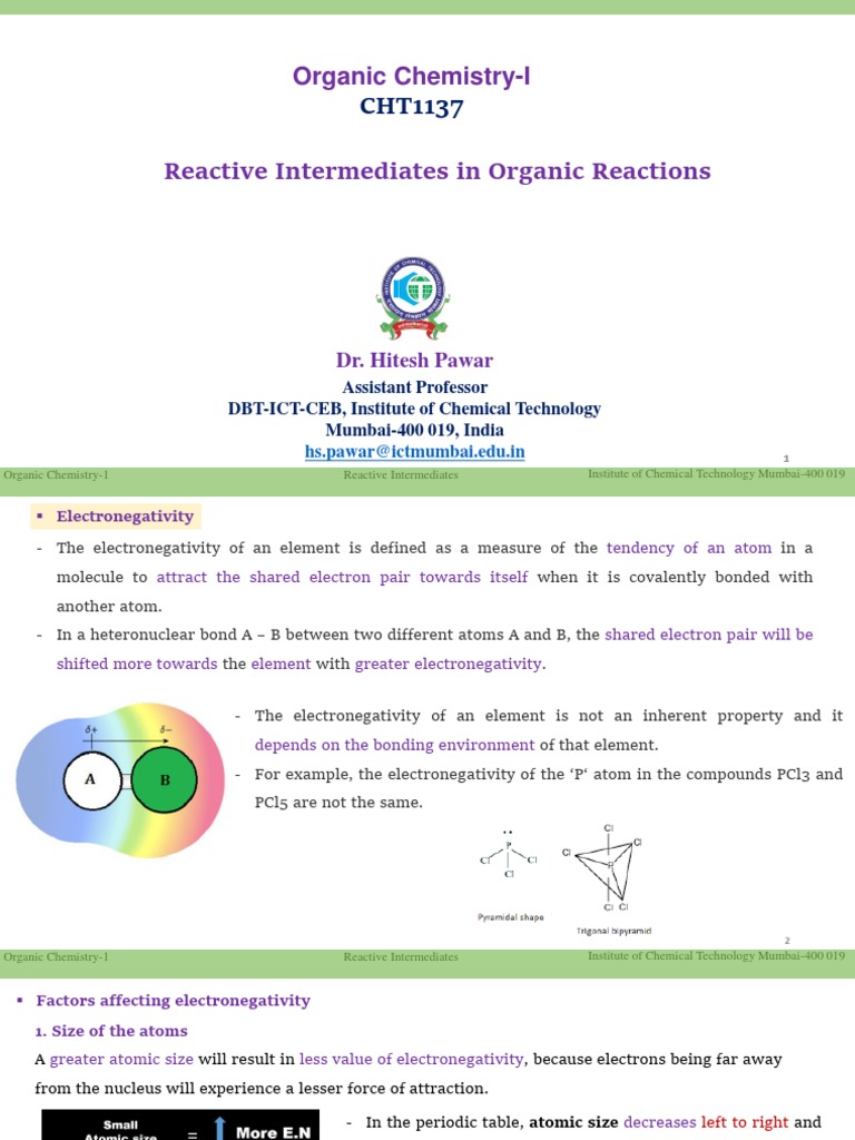 1.1b. Reactive Intermediates | PDF | Radical (Chemistry) | Chemical Bond