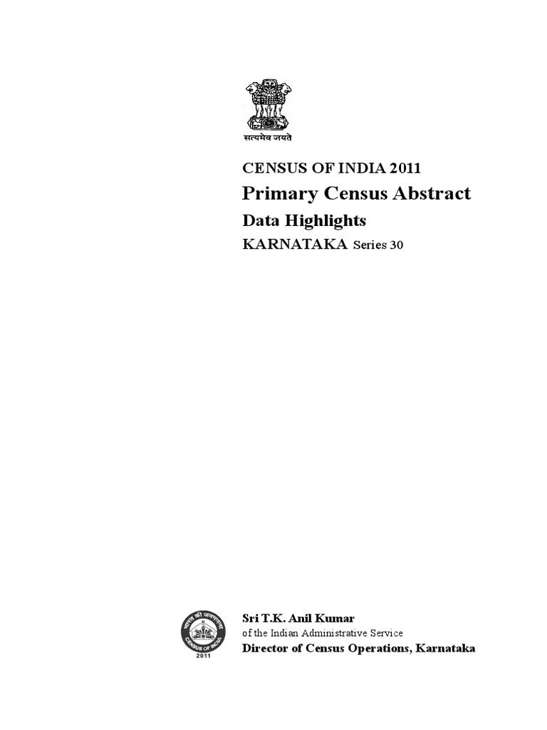 Census of Karnataka-Karnataka-2011 | PDF | Literacy | Rural Area