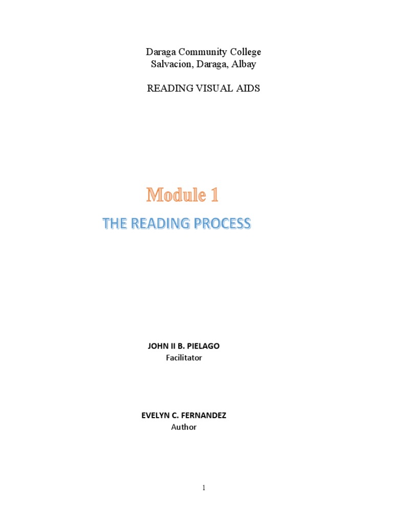 The Reading Process Module 1 Elective 2 | PDF
