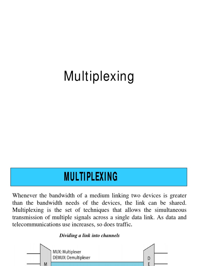 Multiplexing (Bandwidth Utilization) (Compatibility Mode) | PDF | Multiplexing | Wavelength ...