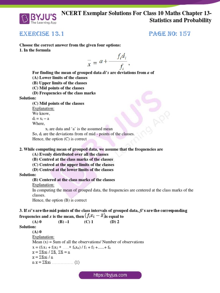 Exercise 13.1 Page No: 157: NCERT Exemplar Solutions For Class 10 Maths ...